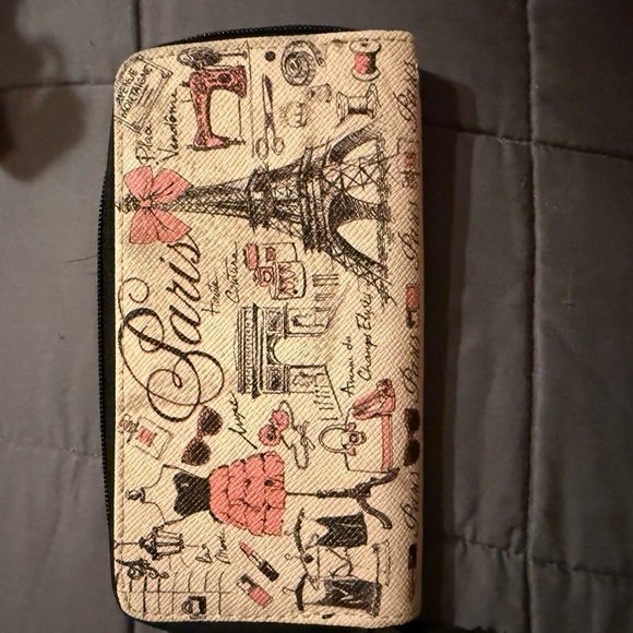 Bags | Paris Themed Wallet With Eiffel Tower Design | Poshmark